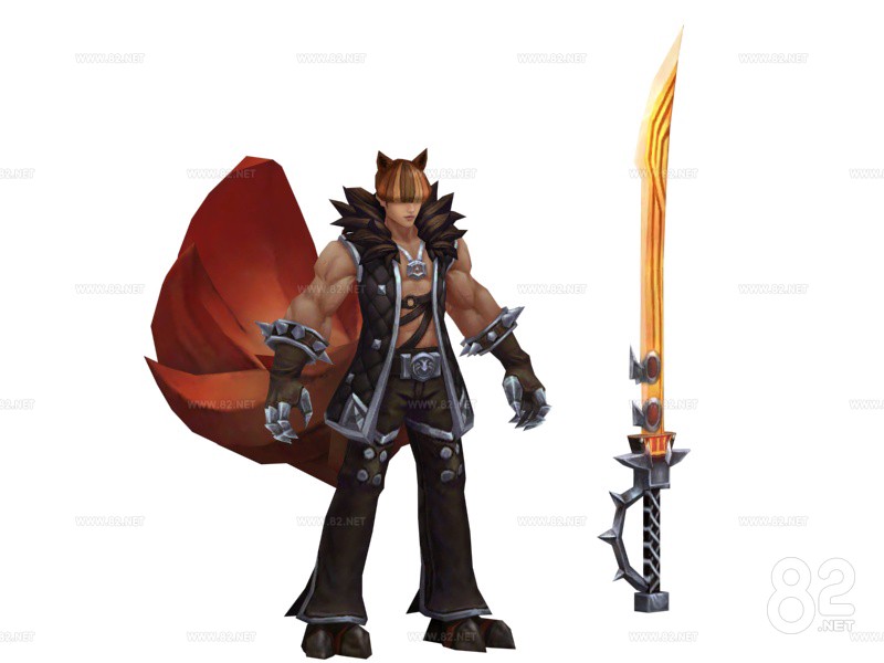 Red Tail Swordsman 3d Model fbx | 82Models