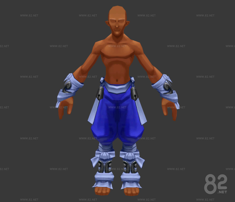 Blue and purple sandy monk cartoon 3d Model fbx | 82Models