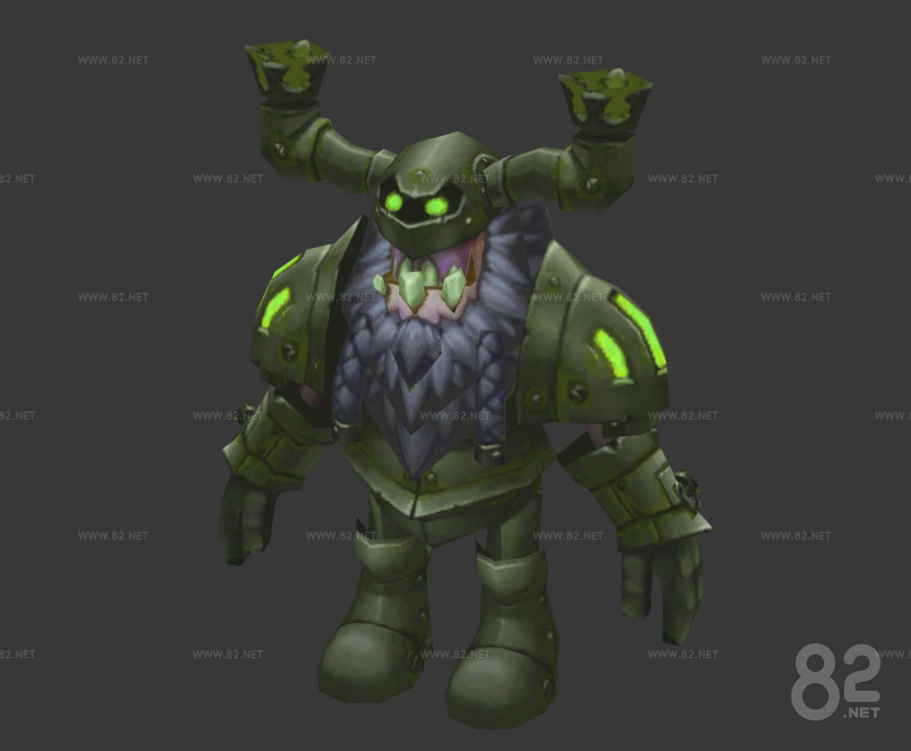 Green Armor Dwarf Cartoon 3d Model fbx | 82Models