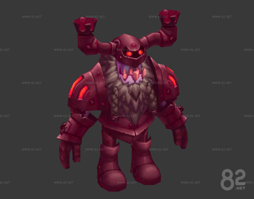Orange Red Armor Dwarf Fantasy 3d Model fbx | 82Models