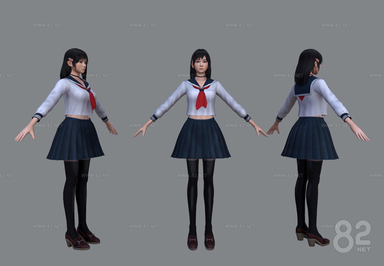 realistic middle school students 3d Model fbx max | 82Models