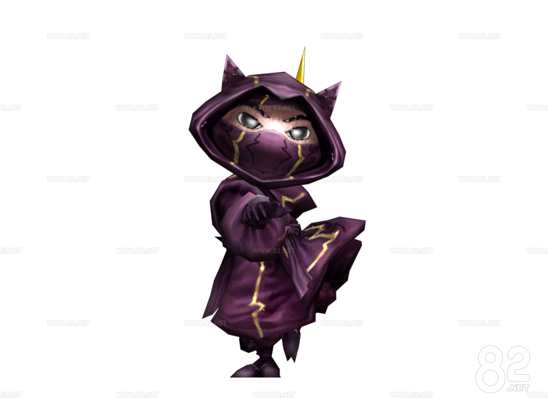 Masked Cat-Eared Ninja 3d Model fbx | 82Models