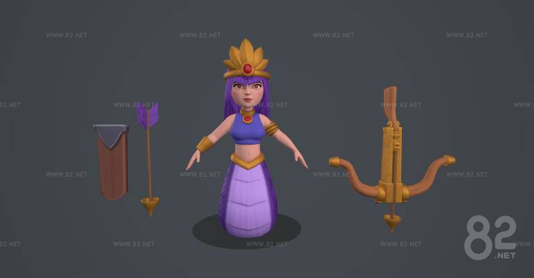 Snake Demon Queen Bow and Arrow 3d Model max c4d blend fbx | 82Models