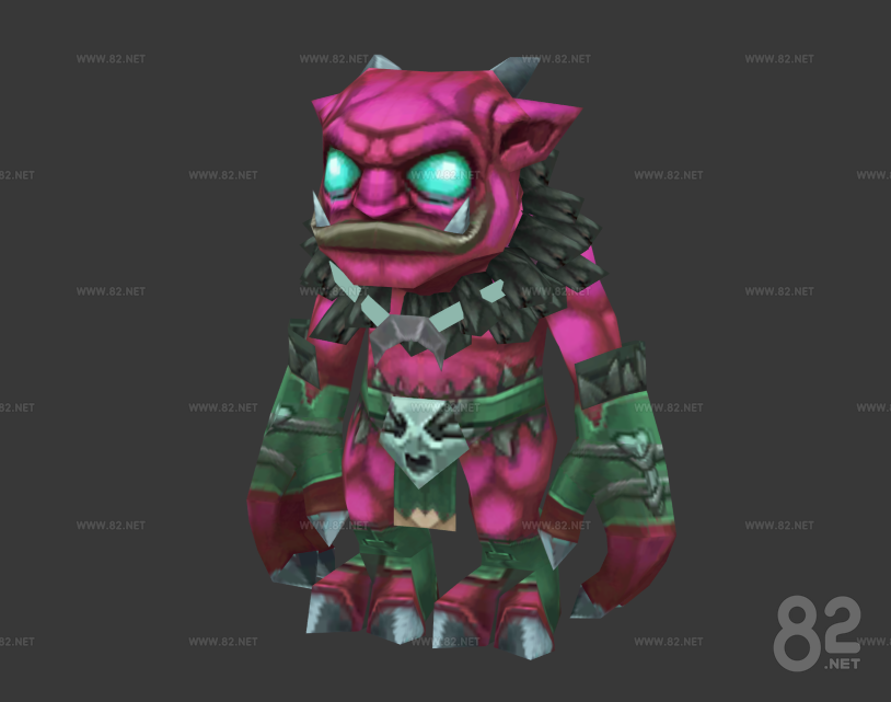 Magenta little monster cartoon 3d Model fbx | 82Models