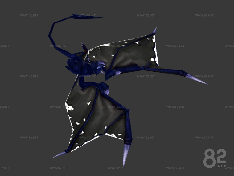 Blue purple dark bat corpse cartoon 3d Model fbx | 82Models