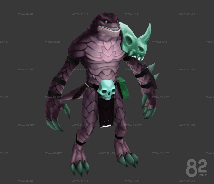 magenta lizard cartoon 3d Model fbx | 82Models