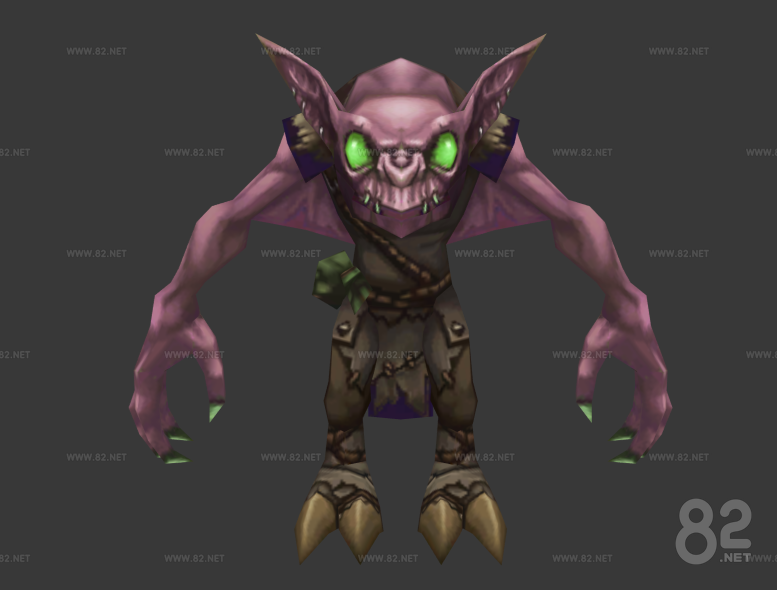 magenta skin bat demon cartoon 3d Model fbx | 82Models