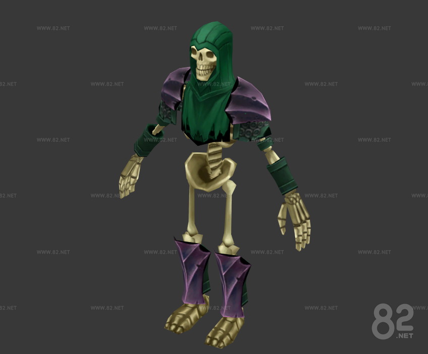 Purple Shoulder Swordsman Cartoon 3d Model fbx | 82Models