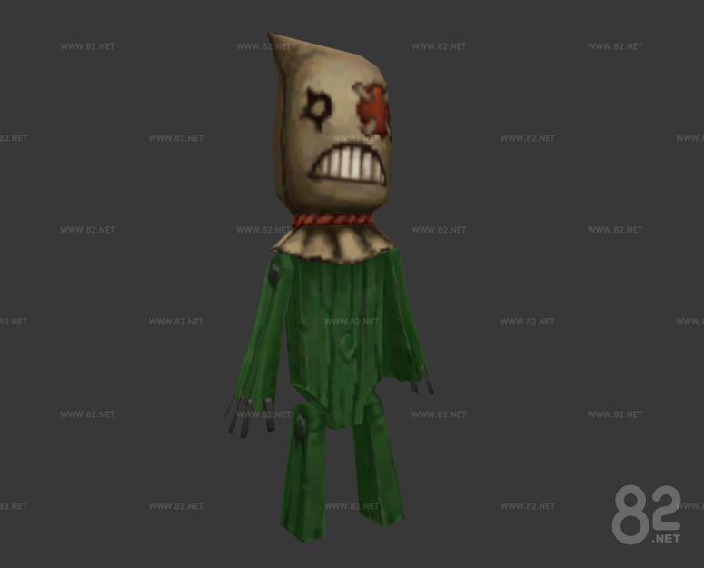 Green Curse Wooden Man Cartoon 3d Model fbx | 82Models
