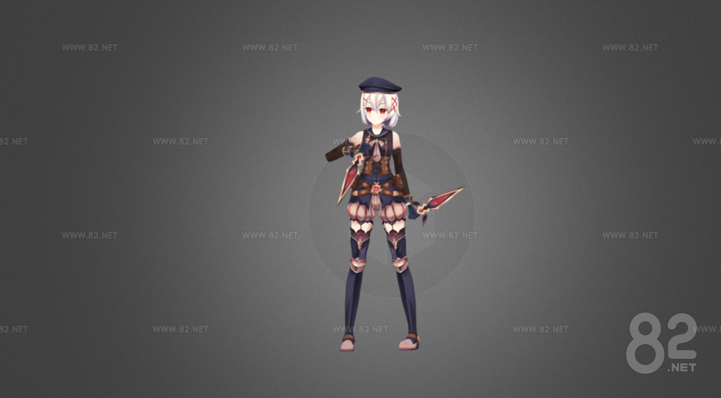 Anime Assassin Female Cartoon 3d Model ma/mb | 82Models