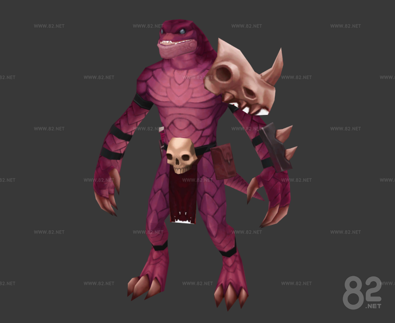 magenta lizard cartoon 3d Model fbx | 82Models
