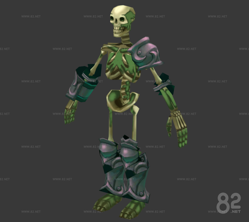 Blue armor rotten bone fighter cartoon 3d Model fbx | 82Models