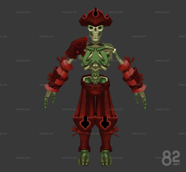 Red Rotten Bone Sea Soul Cartoon 3d Model fbx | 82Models