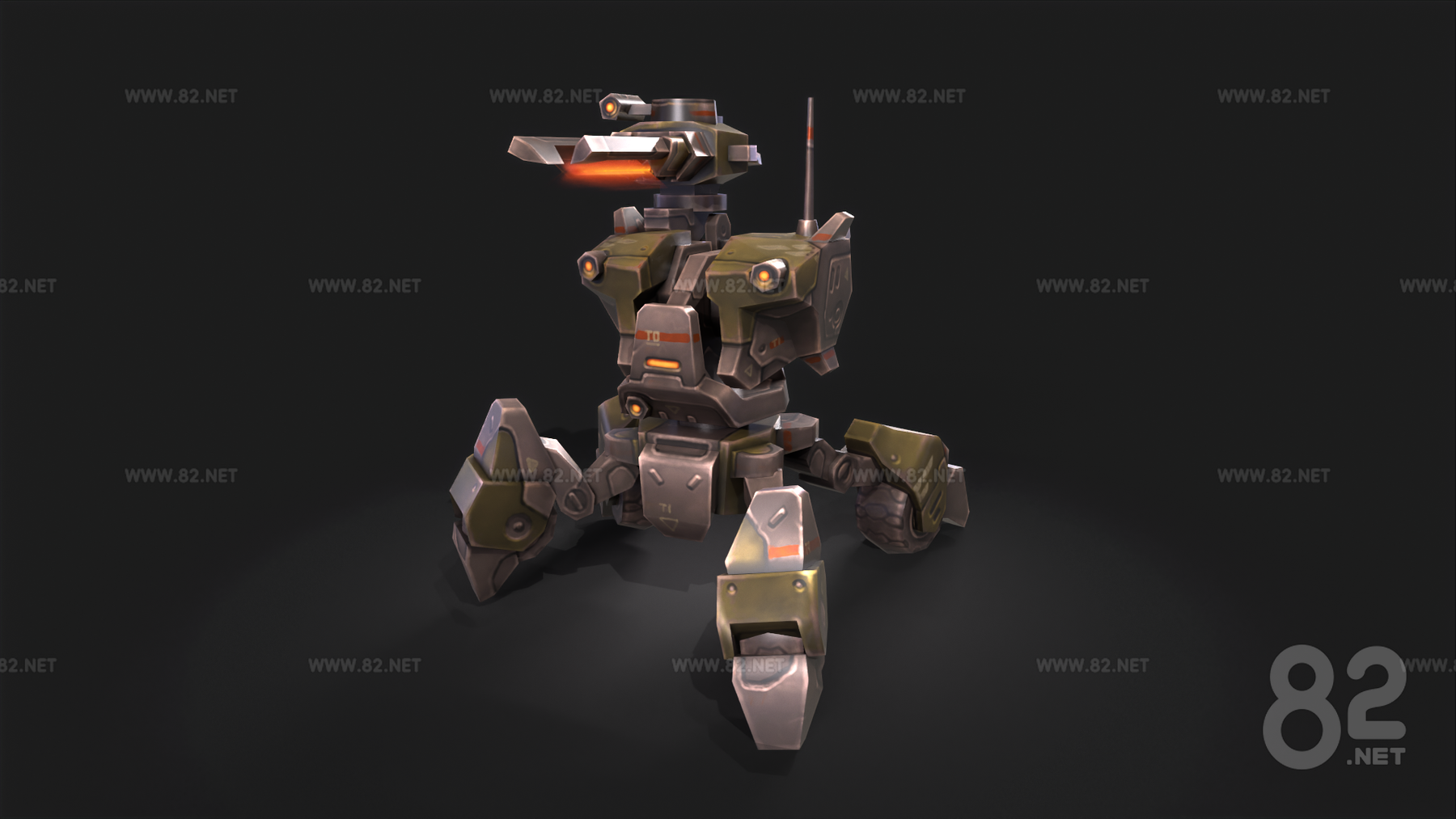 [binding animation] hand-painted robot armed robot 3d Model tbscene ...