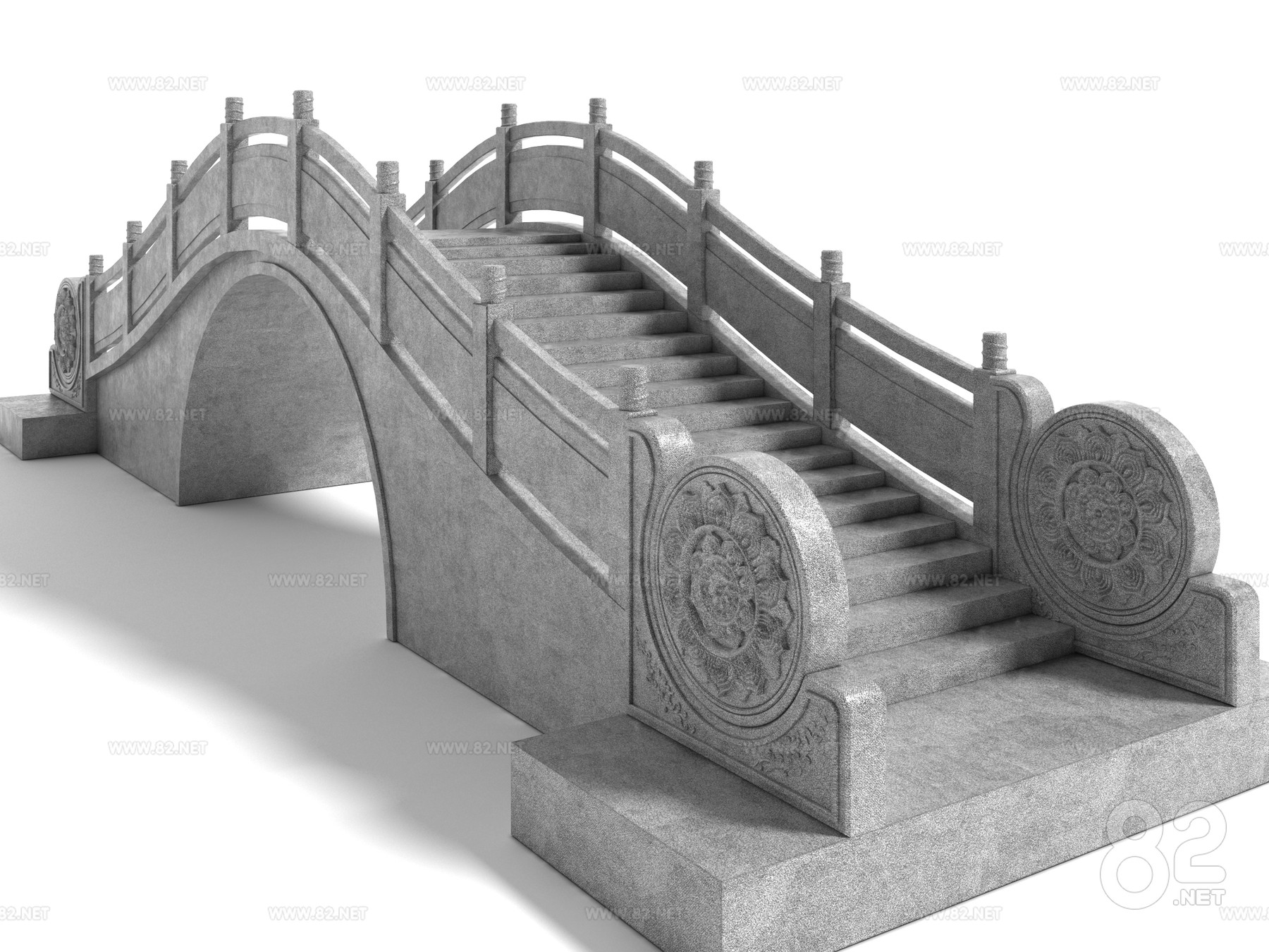 Chinese-style stone arch bridge 3d Model max | 82Models