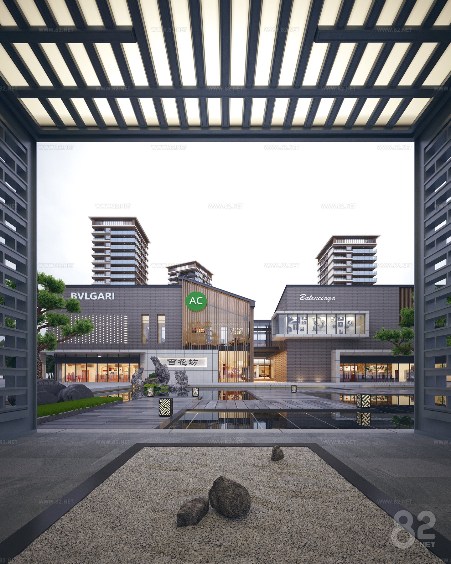 Modern Street Commercial Street 3d Model max | 82Models