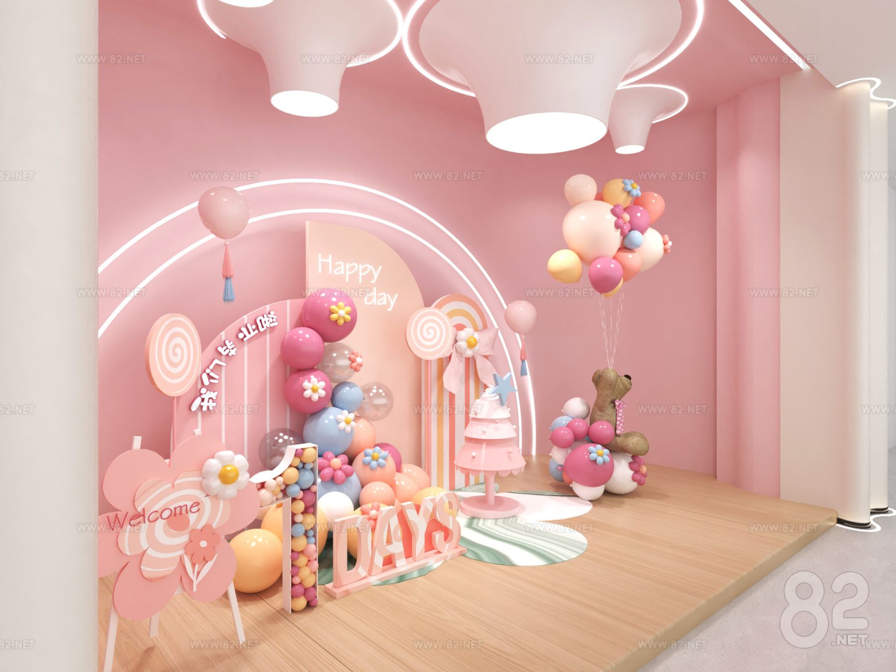 Balloon Art Display Banquet Meichen | SketchUp(.skp) - 82Models