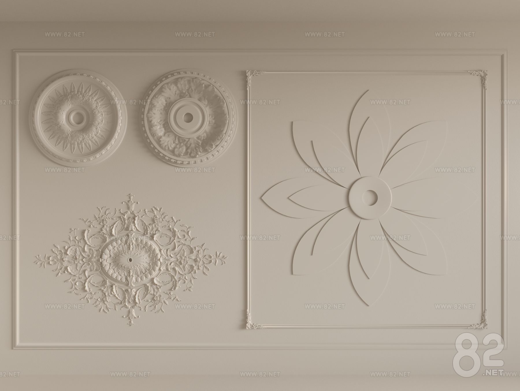 Carved plaster lines Sketchup Model | SketchUp(.skp) - 82Models