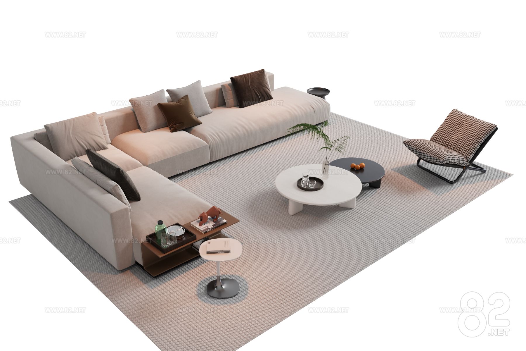 Italian-style Sectional Sofa corner sofa | 3Ds Max(.max) - 82Models