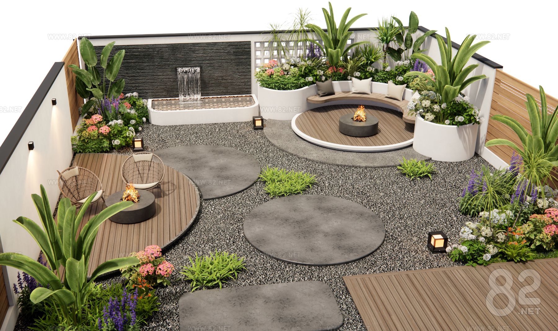 Roof Garden Garden Landscape | 3Ds Max(.max) - 82Models