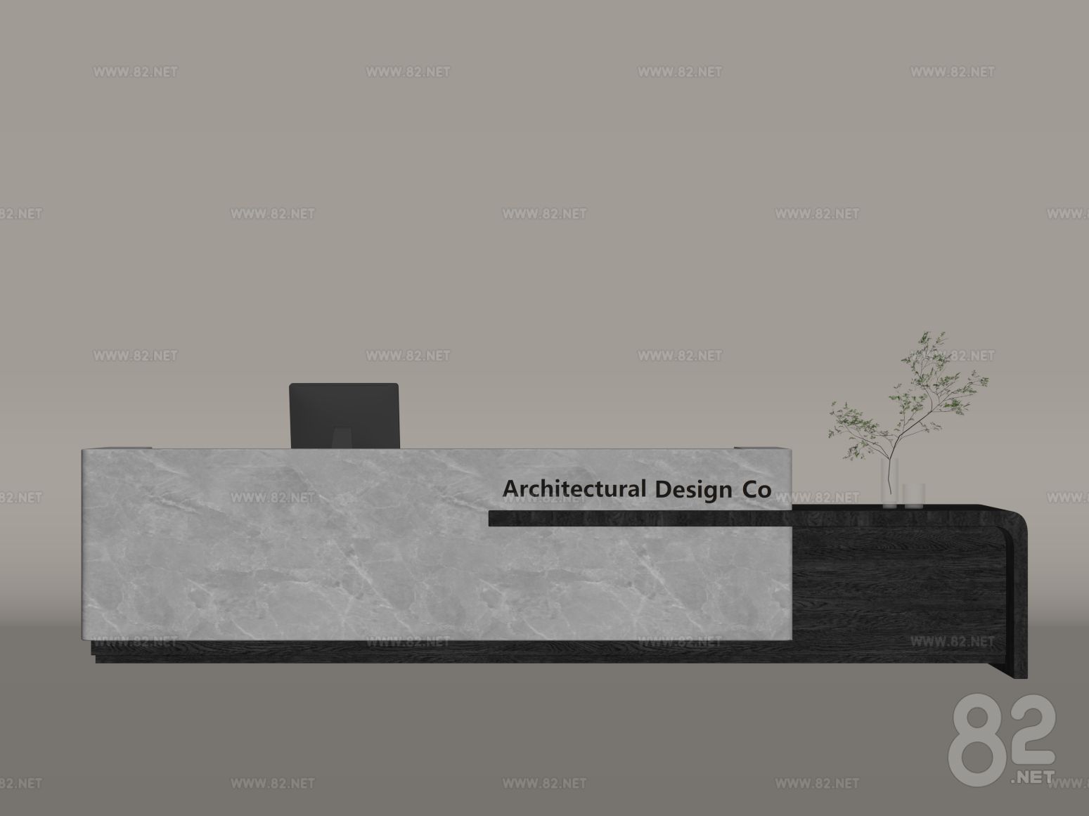 Reception desk Cashier Desk Sketchup Model | SketchUp(.skp) - 82Models