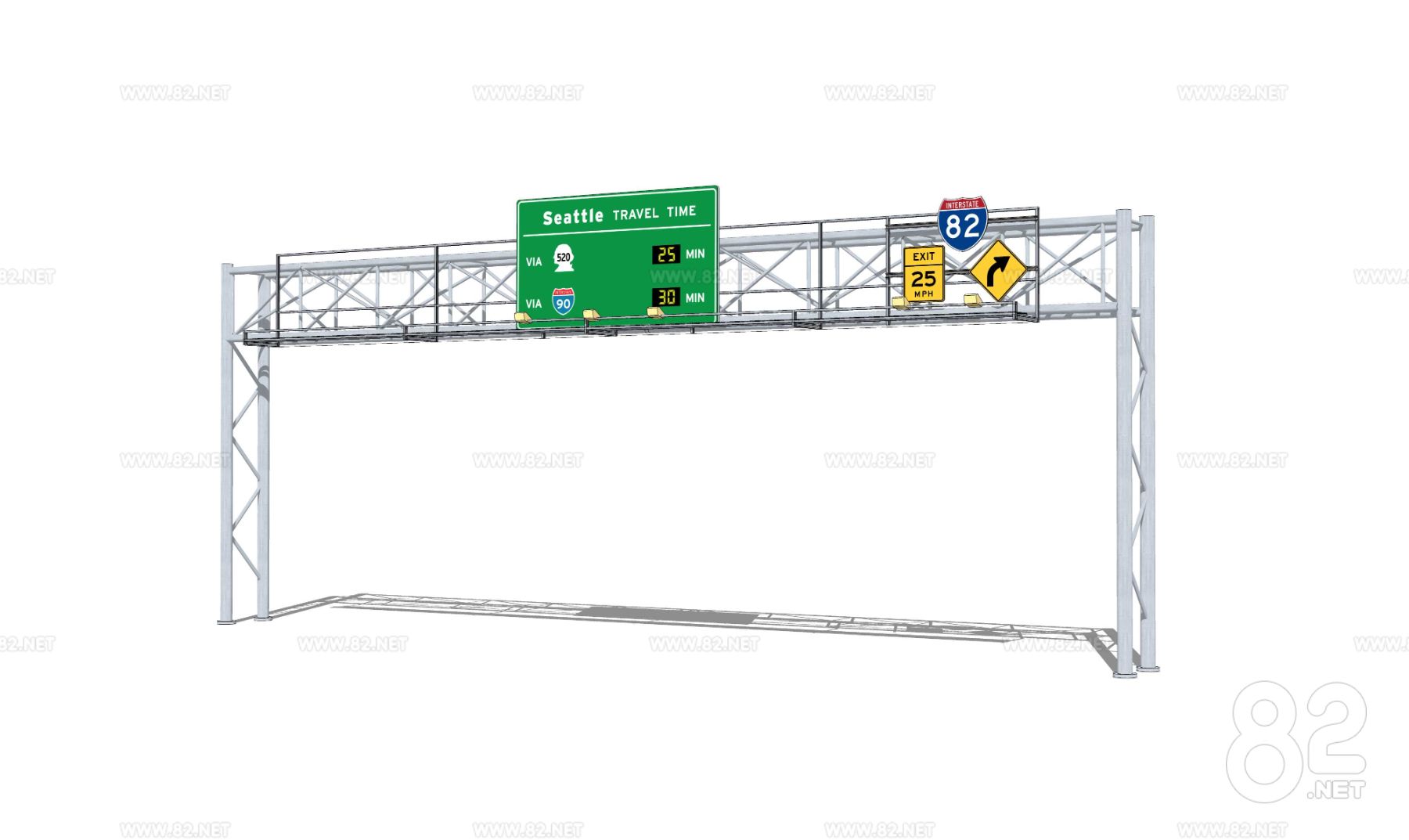 Expressway road signs | SketchUp(.skp) - 82Models
