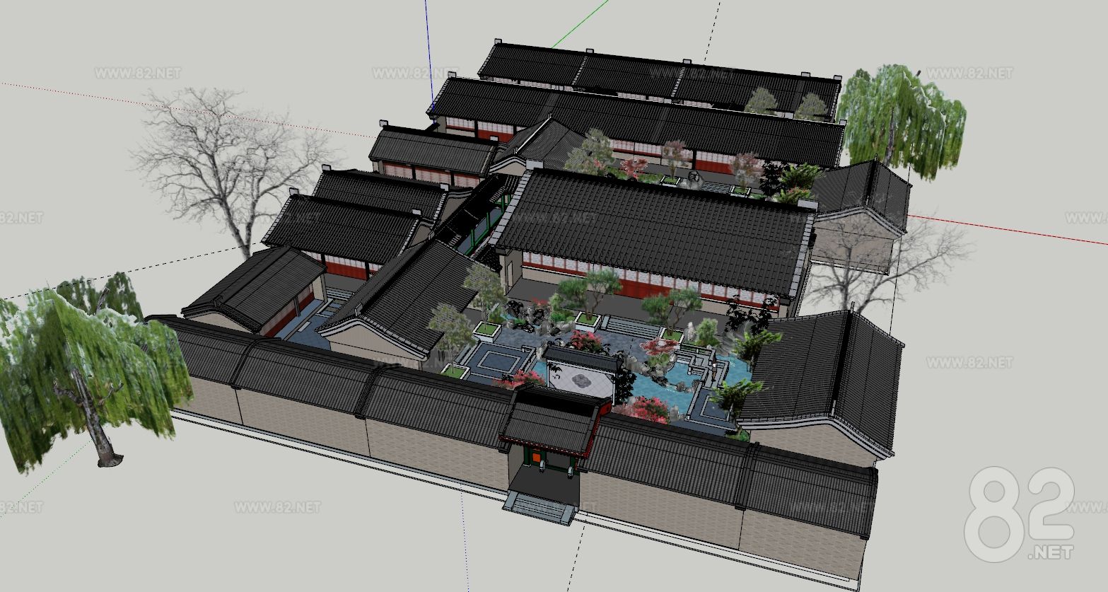 Chinese Courtyard Free | SketchUp(.skp) - 82Models