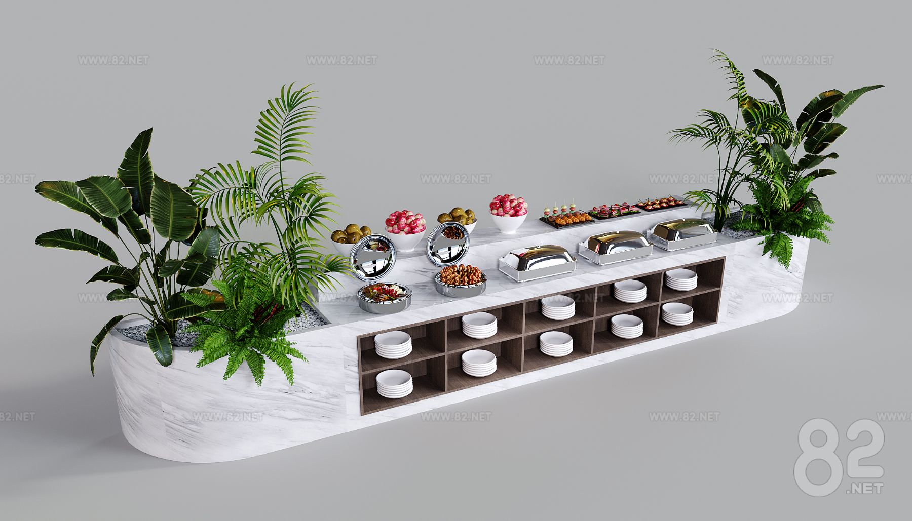 Buffet table | 3Ds Max(.max) - 82Models