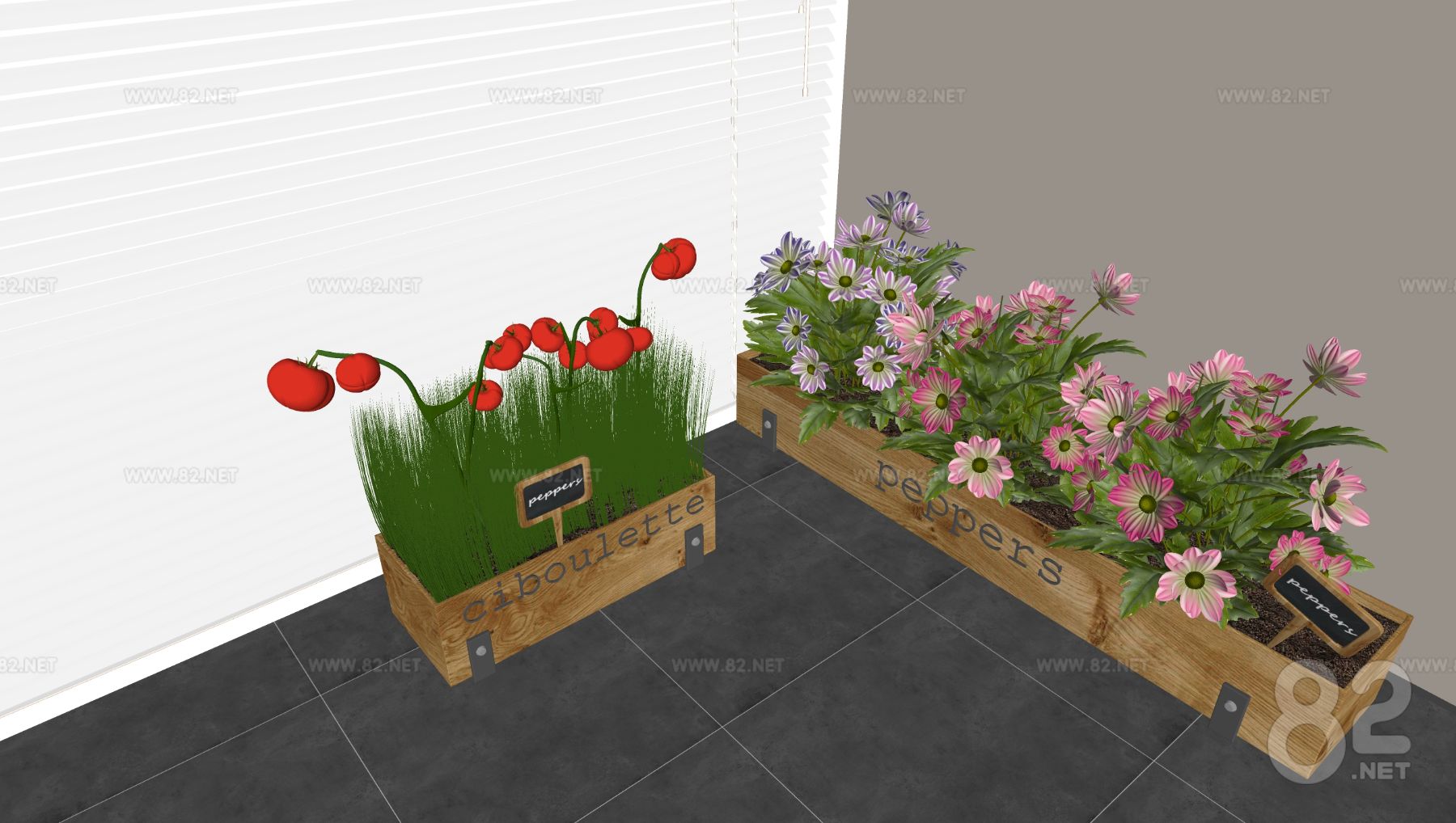 Green Plant Flower Box | SketchUp(.skp) - 82Models