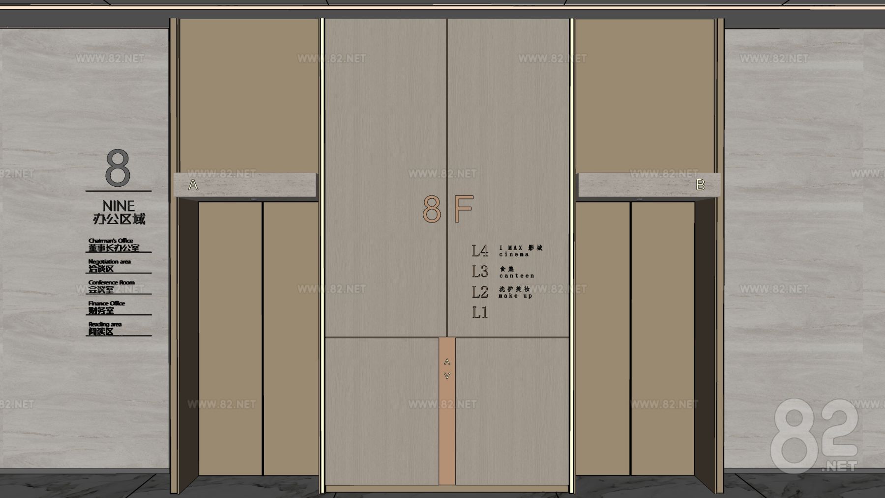 Elevator elevator door Sketchup Model | SketchUp(.skp) - 82Models