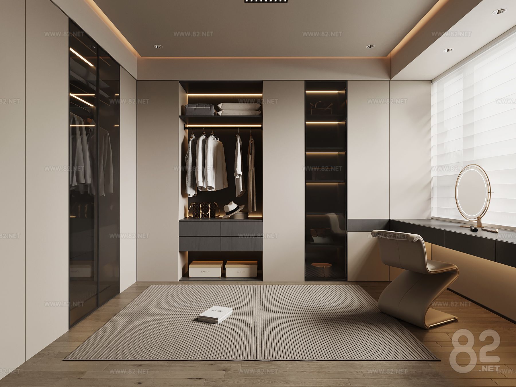 Modern Italian Cloakroom Wardrobe Dressing Table download | 3Ds Max(.max) - 82Models