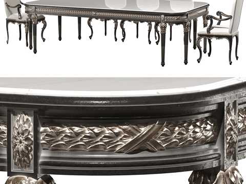 West Elm Lena Medieval Dining Table and Chair Set download | 3Ds Max ...