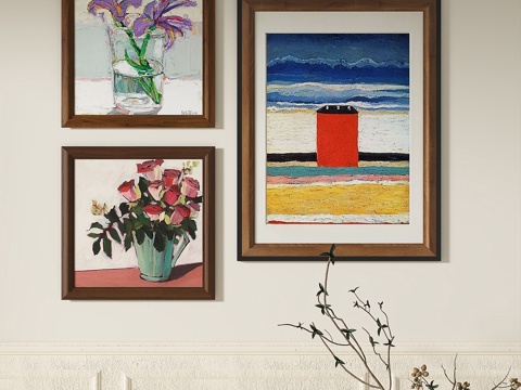 Retro, abstract, medieval, simple, French, simple, oil painting ...