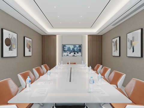 Modern Reception Room Meeting Table and Chair 3D Model download | 3Ds ...