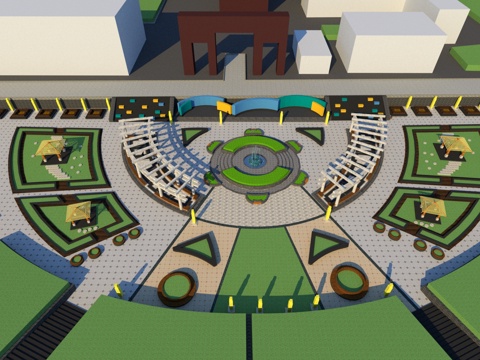 Square Landscape | SketchUp(.skp) - 82Models