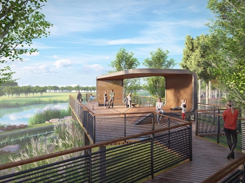 Modern Waterfront Landscape Riverbank Landscape Waterfront Landscape ...