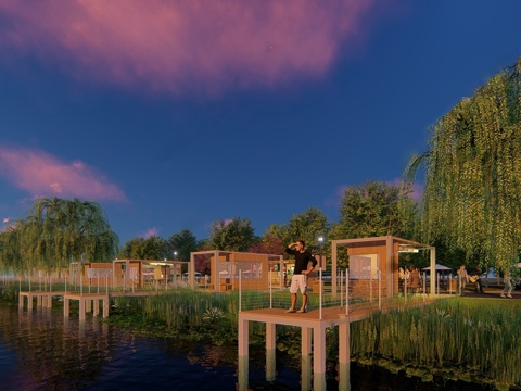 Modern Waterfront Landscape Riverbank Landscape Waterfront Landscape ...