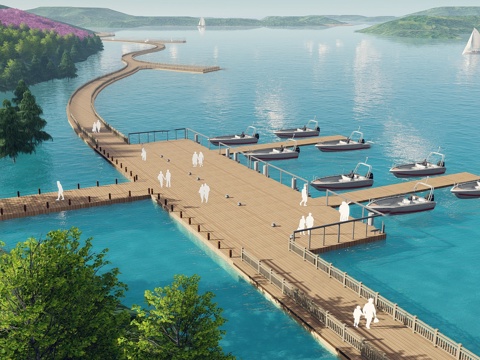 Modern Waterfront Landscape Riverbank Landscape Waterfront Landscape ...