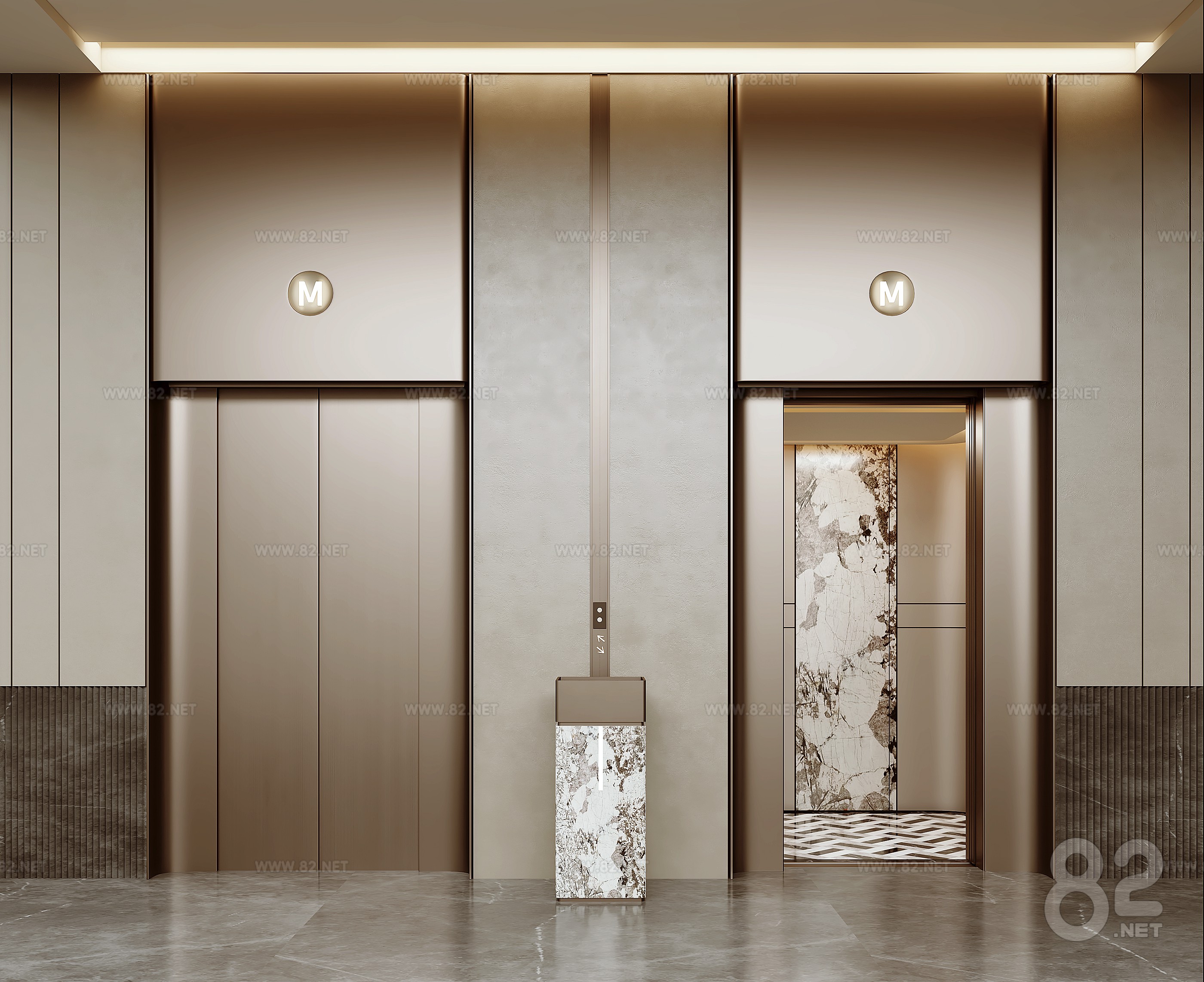 modern elevator hall elevator car | 3Ds Max(.max) - 82Models