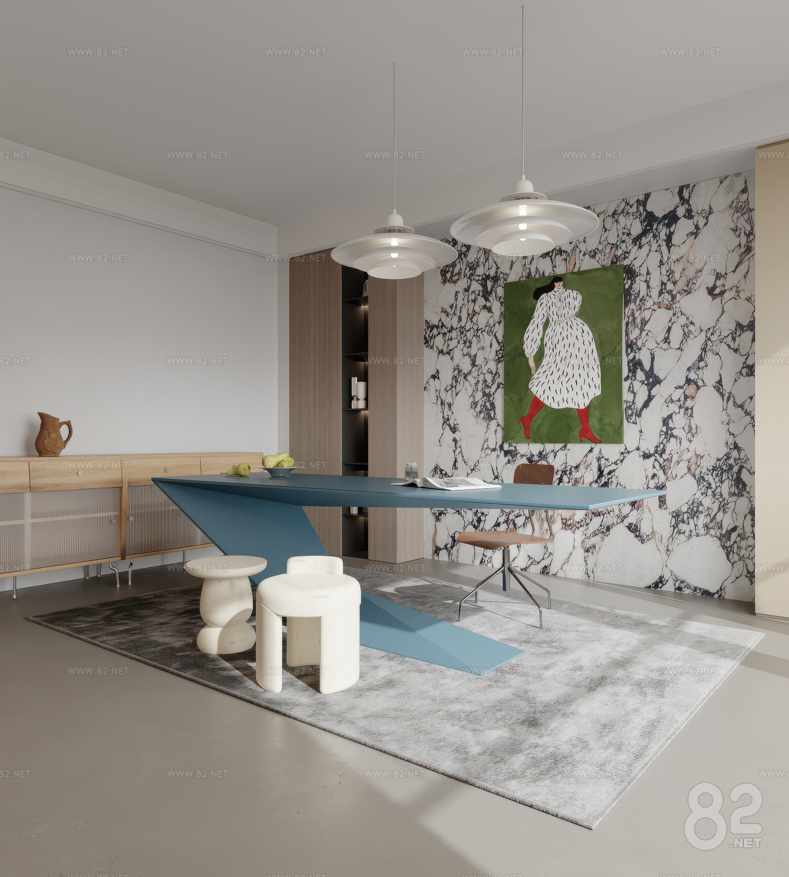Modern study | 3Ds Max(.max) - 82Models