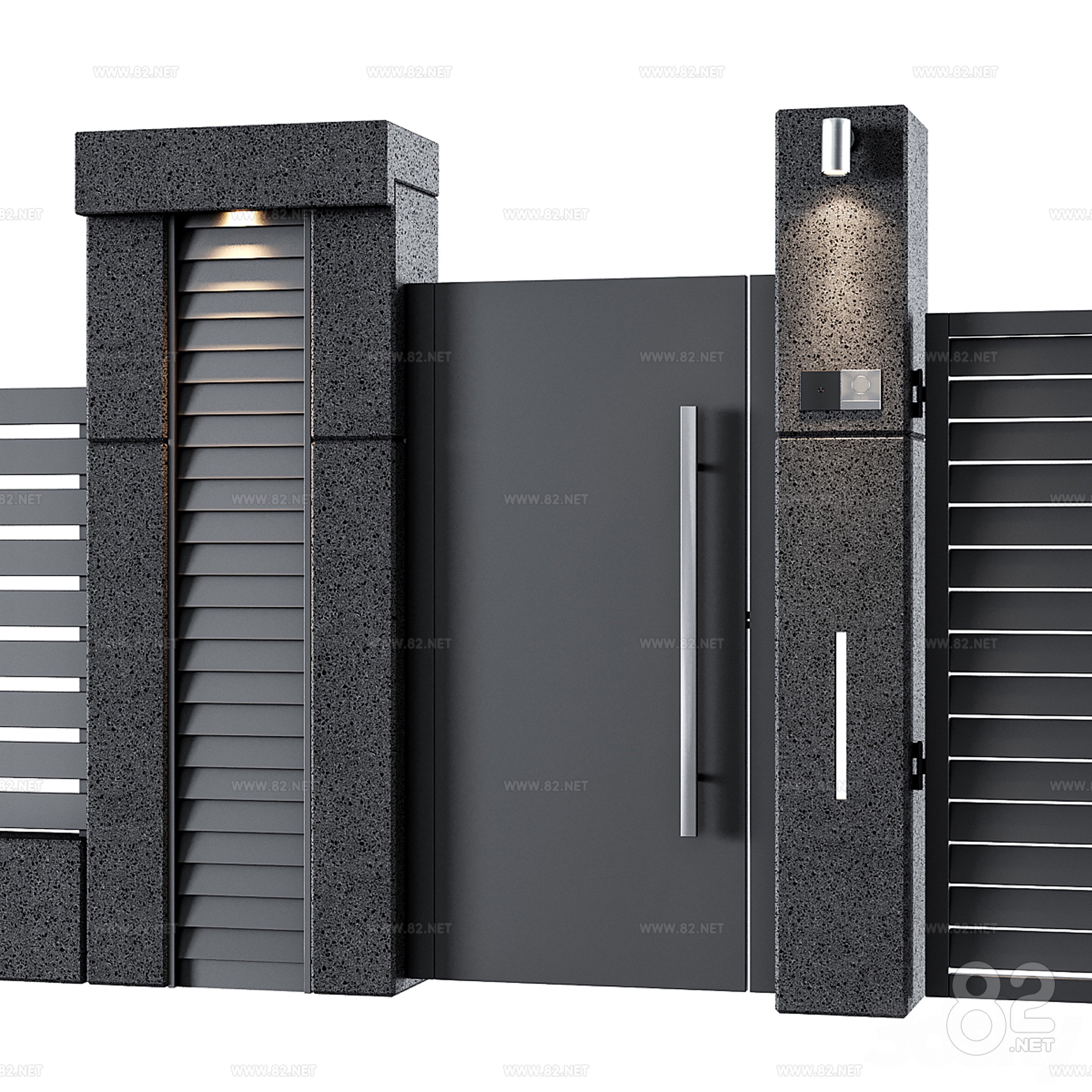 courtyard iron gate villa gate | 3Ds Max(.max) - 82Models