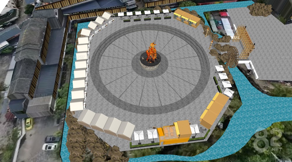 Bonfire Square | SketchUp(.skp) - 82Models