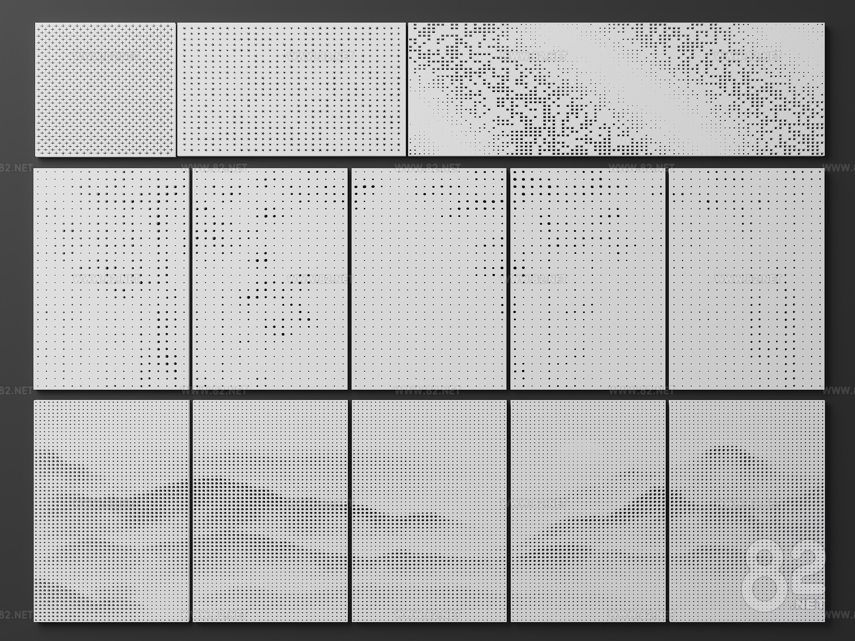 Perforated plate model landscape painting perforated plate | 3Ds Max ...