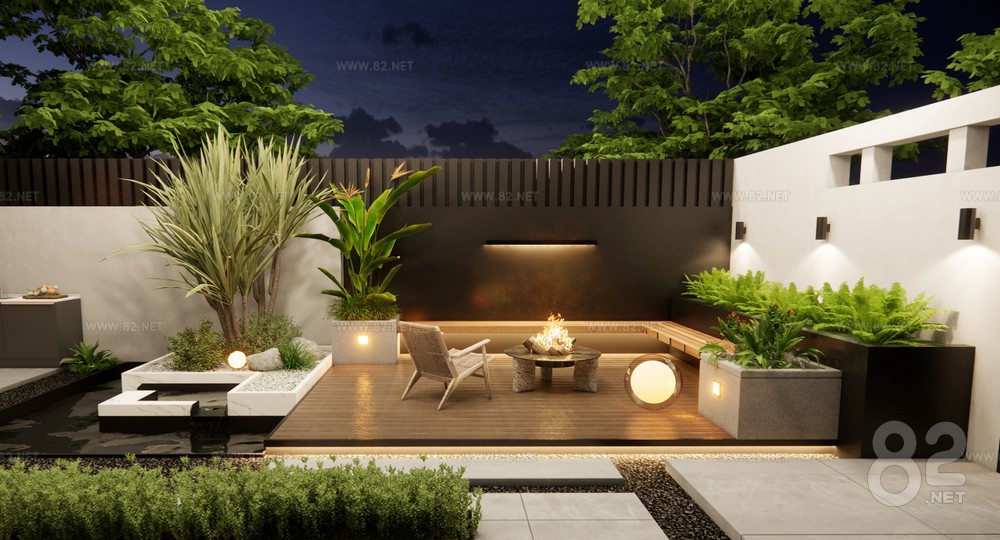 Patio Courtyard View | SketchUp(.skp) - 82Models
