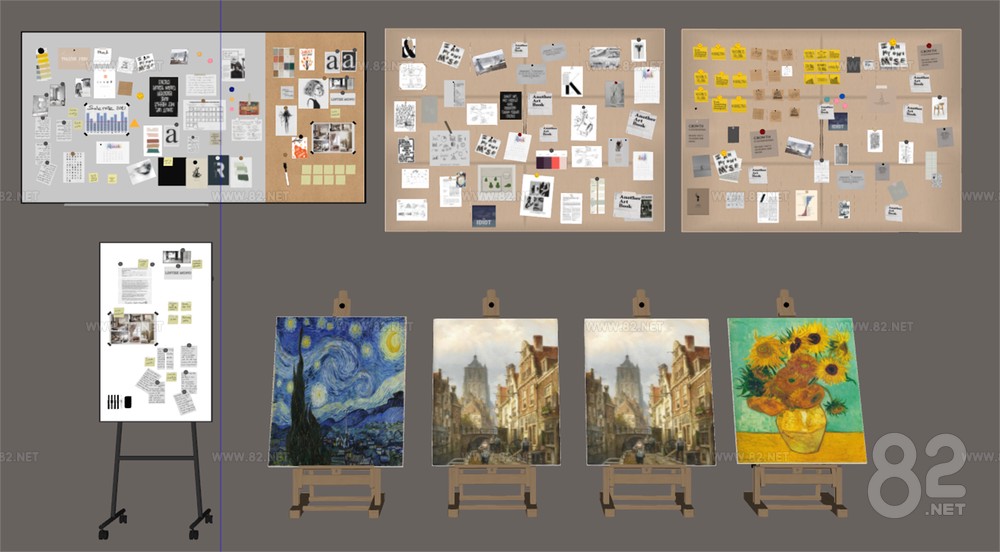 Paintboard Easel Post-it Notes | SketchUp(.skp) - 82Models