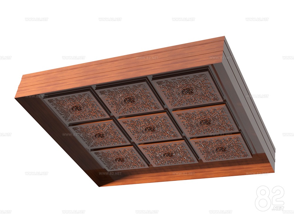 Chinese-style carved ceiling | 3Ds Max(.max) - 82Models