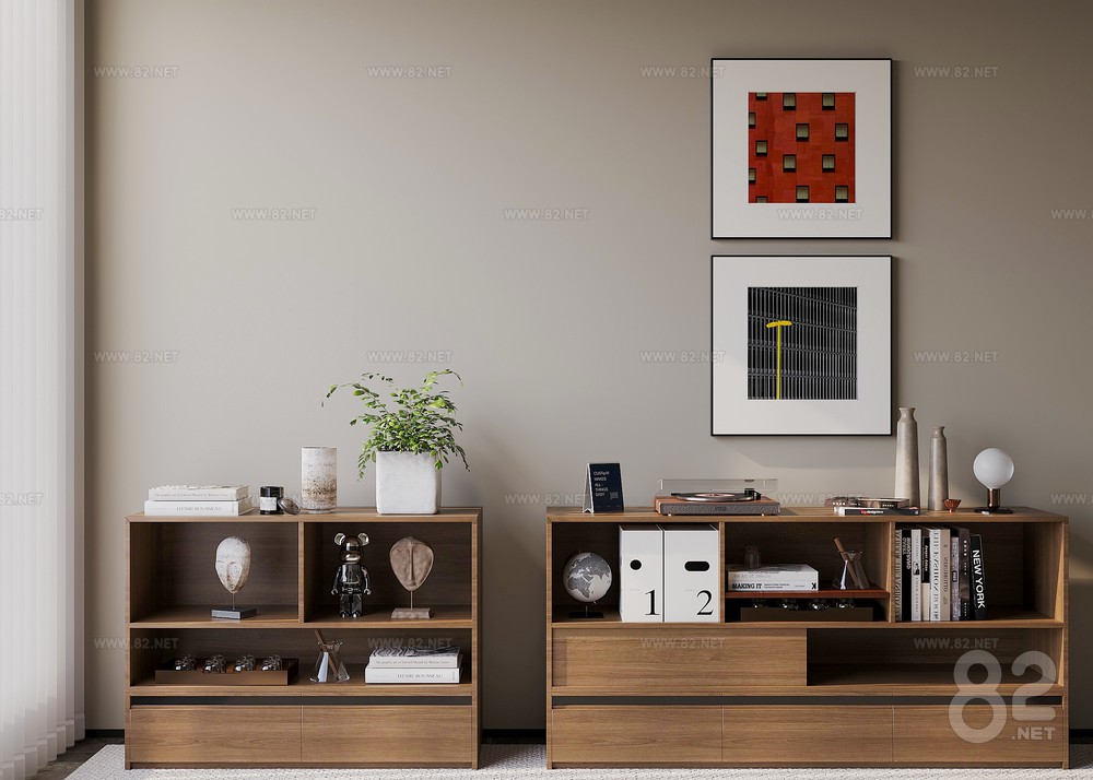 Side cabinet low bookcase | 3Ds Max(.max) - 82Models