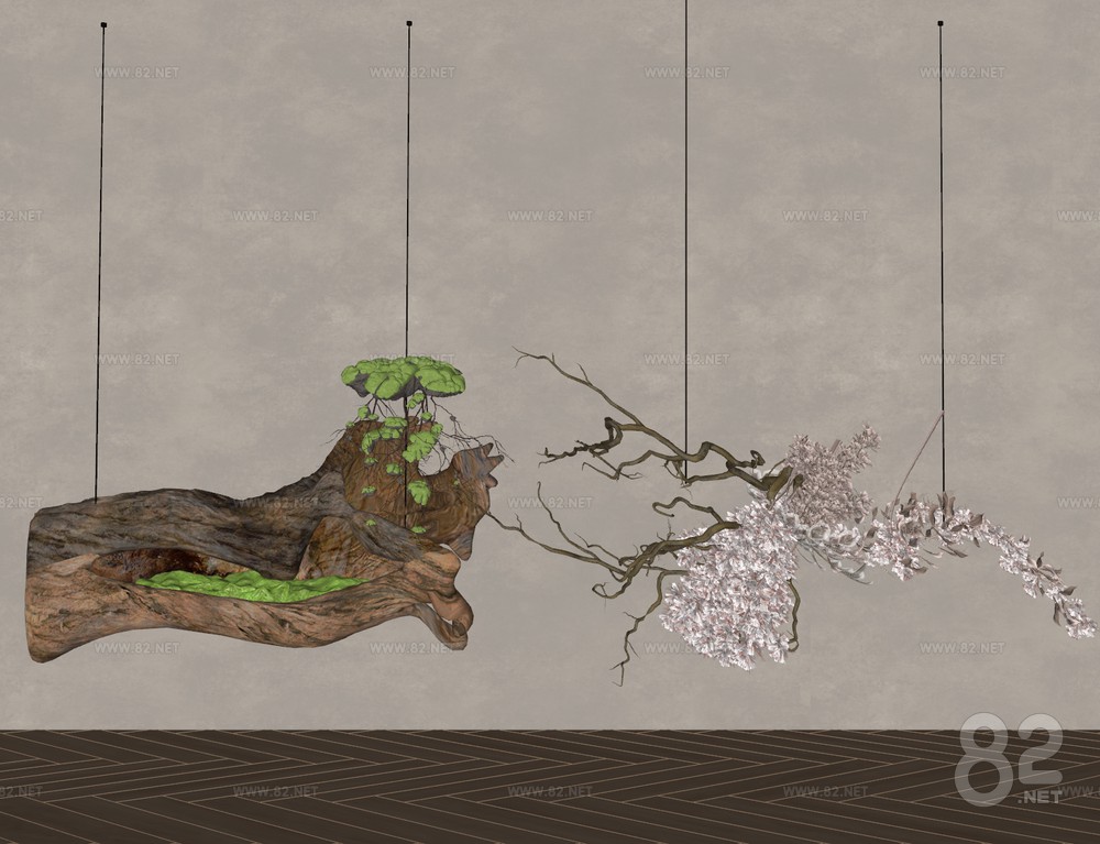 Old Wood Dry Branch Hanging Ornament | SketchUp(.skp) - 82Models