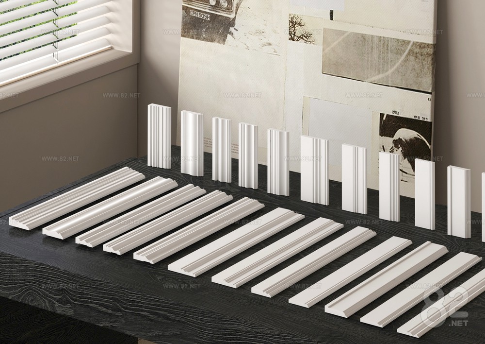 French skirting gypsum line eaves line waist line corner line | 3Ds Max(.max) - 82Models