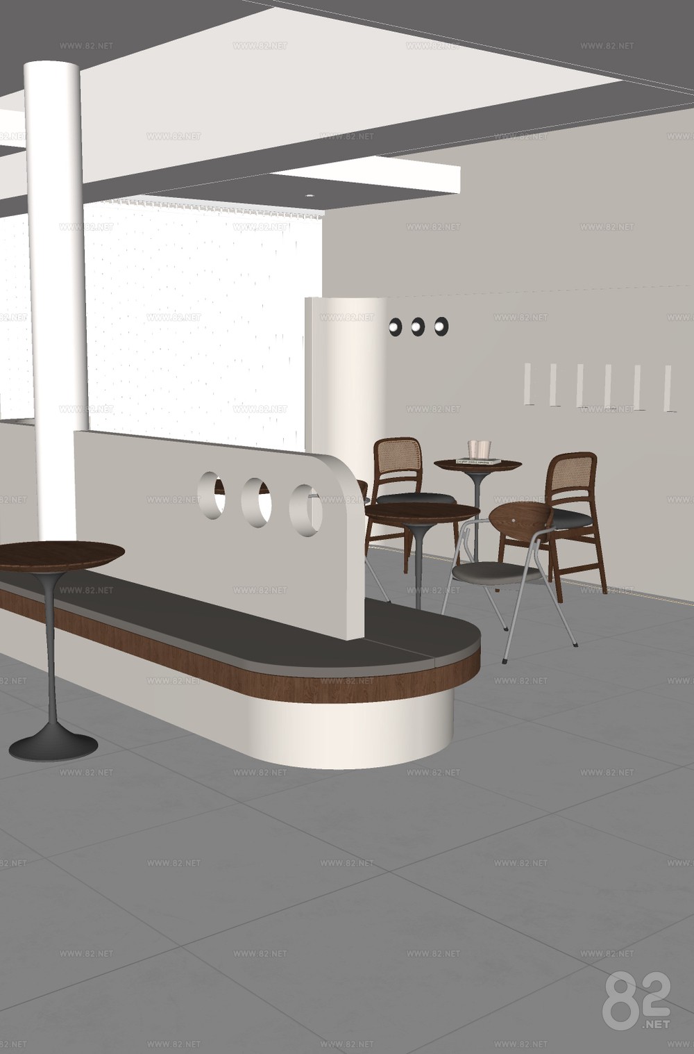 Coffee shop milk tea shop Sketchup Model | SketchUp(.skp) - 82Models